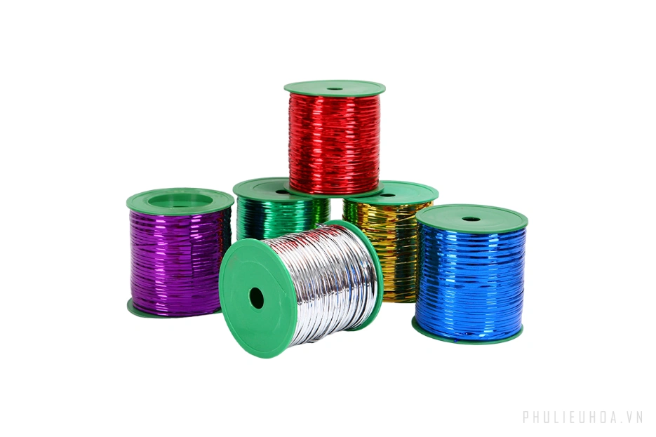 Cuộn dây kẽm thiếc kim tuyến mềm uốn cành hoa, bọc quà trang trí 300yard